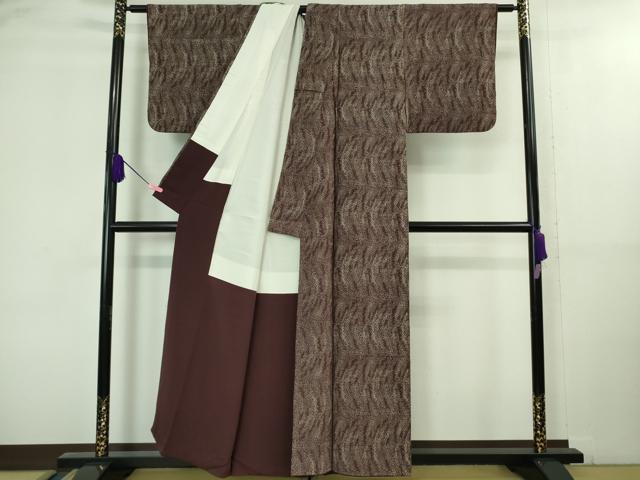 平和屋本店□極上 浦野理一 江戸小紋 吉祥文 似せ紫色地 逸品