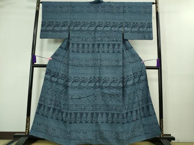 平和屋着物■極上　染織の名門　しょうざん  生紬　訪問着　孔雀花文　反端付き　逸品　DZAA8413kh5