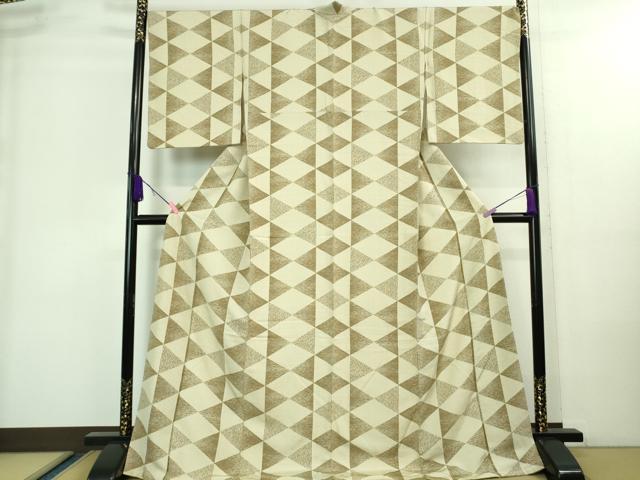 平和屋着物■極上　小紋　菱間道　ロング丈　逸品　DZAA8499kh5