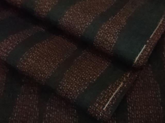 平和屋着物■極上　本場結城紬　重要無形文化財　単衣　80亀甲　立涌間道　黒地　逸品　未使用　DZAA8513kh5