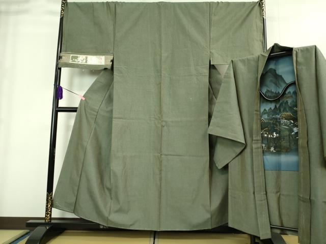 平和屋着物■極上　男性　蚕玉大島紬　アンサンブル　キングサイズ　長羽織　証紙付き　逸品　未使用　DZAA8523kh5