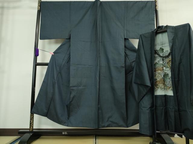 平和屋着物■極上　男性　本場大島紬　アンサンブル　キングサイズ　長羽織　100亀甲　総詰め　逸品　DZAA8545kh5