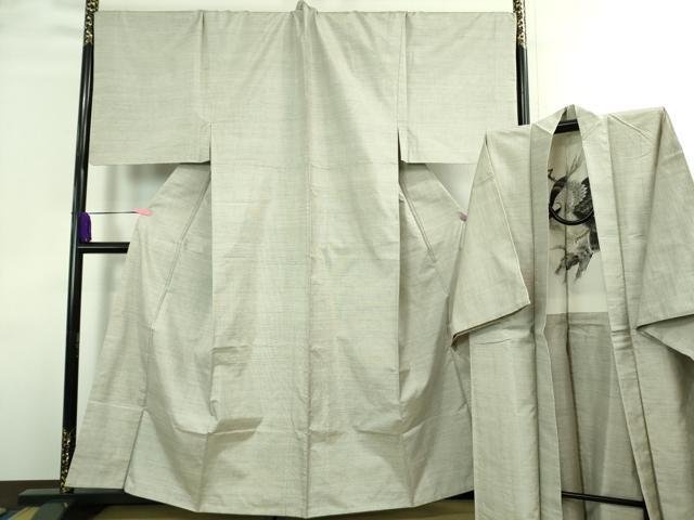 平和屋本店■極上　男性 本場大島紬 白大島 アンサンブル キングサイズ 長羽織 羽裏・鷹　200亀甲　総詰め　松坂屋扱い　逸品　DZAA8547kh5