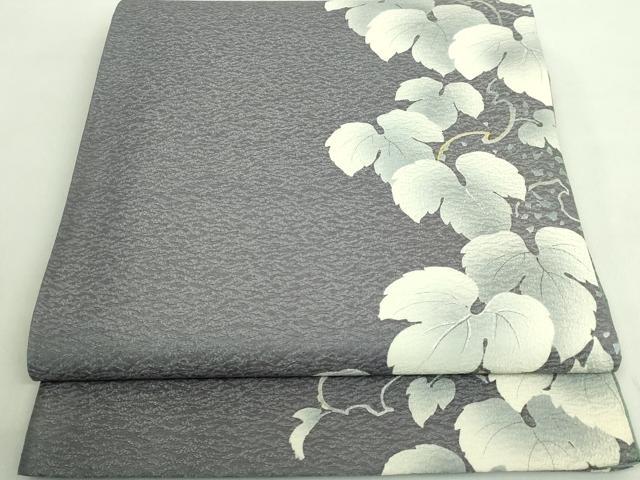 平和屋着物■極上　東京友禅　菅有鬼一　六通柄袋帯　蔦の葉文　金銀彩　逸品　DZAA8577kh5