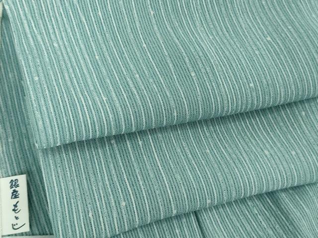 平和屋本店■極上　夏物　銀座もとじ　小紋　縦絽　縮緬地　浅縹色　逸品　DZAA8703kh5
