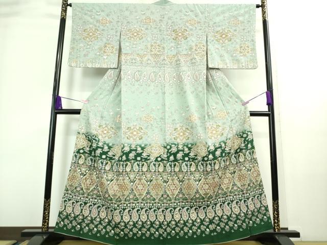 平和屋本店■極上　中国三大刺繍　スワトウ刺繍　汕頭刺繍　総刺繍　訪問着　花唐草文　暈し染め　金糸　逸品　DZAA8731kh5