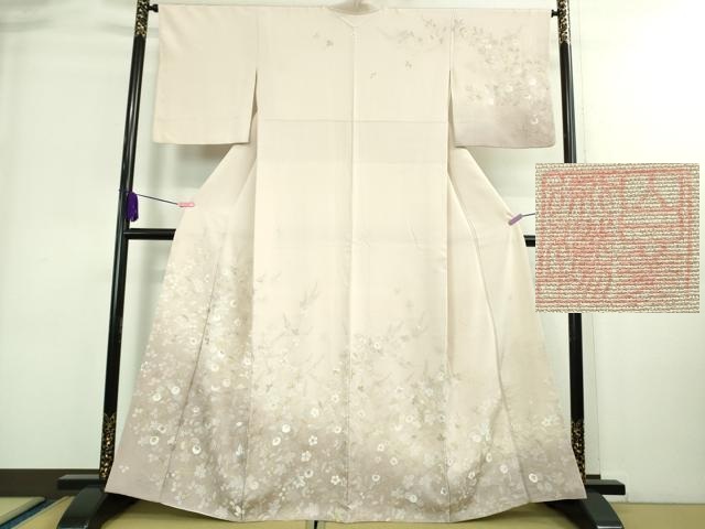 平和屋本店■極上　山口美術織物 皇室 伊勢神宮御用 西陣織 訪問着 刺繍 寿光織 光琳菊花文　薄桜色地　暈し染め　金糸　逸品　DZAA8748kh5