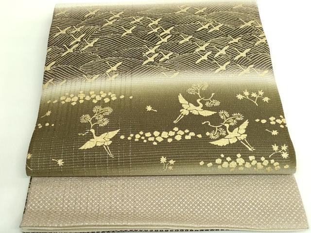 平和屋着物■極上　善之助　着物ブランド　一期一会　太鼓柄袋帯　立波飛鶴文　金彩　逸品　DZAA8751kh5