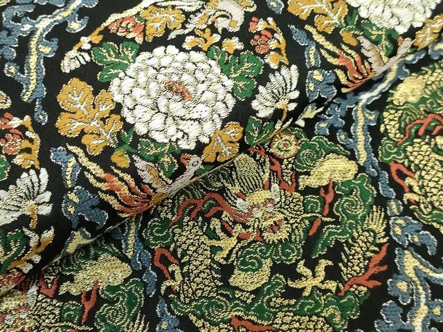 平和屋着物■極上　六通柄袋帯　唐織　龍　黒地　金糸　逸品　DZAA8765kh5 平和屋着物□極上 六通柄袋帯 唐織 龍 黒地 金糸 逸品 DZAA8765kh5