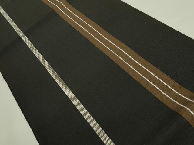 平和屋本店□極上 本場黄八丈 黒八丈 八寸名古屋帯 伝統工芸