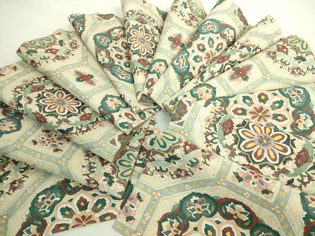 平和屋本店■最高級　明綴れ　全通柄袋帯　蜀江花文　金糸　逸品　DZAA8784kh5