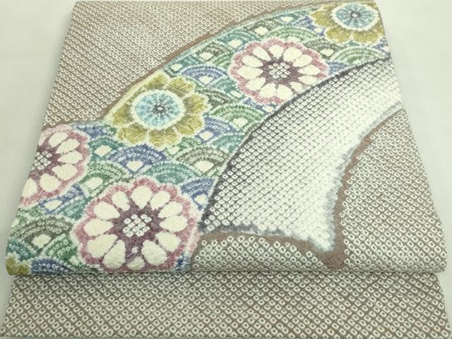 平和屋着物■極上　名門　藤娘きぬたや・総絞り　九寸開き名古屋帯　青海波花文　逸品　DZAA8812kh5