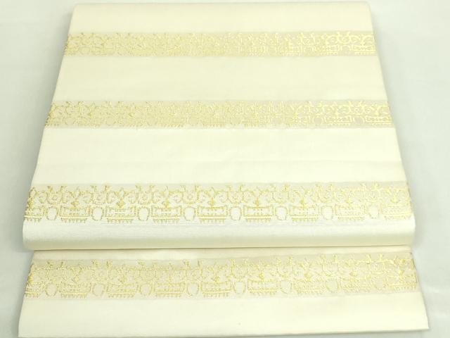 平和屋着物■極上　龍村美術織物　九寸開き名古屋帯　獅噛文長斑錦　金糸　逸品　DZAA8817kh5