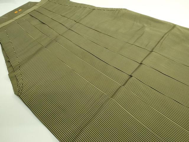 平和屋着物■極上　夏物　男性　創業100年　毘龍織　安部吉　馬乗り袴　縦絽　縞　逸品　DZAA8848kh5