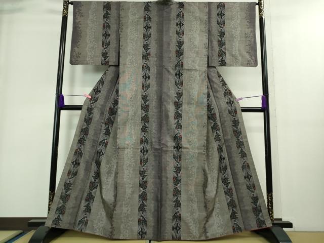 平和屋着物■極上　本場大島紬　9マルキ　草花間道　逸品　DZAA8876kh5