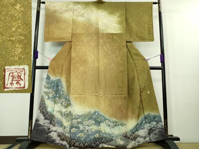 平和屋着物■極上　吉乃一廉　幻の辻が花　訪問着　暈し染め　金通し地　鈴乃屋扱い　逸品　未使用　DZAA8886kh5