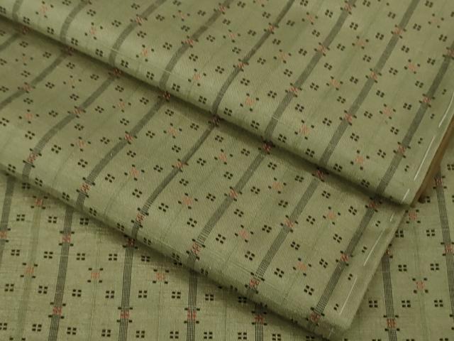 平和屋本店■極上　花織　紬　灰汁色地　逸品　未使用　DZAA8887kh5