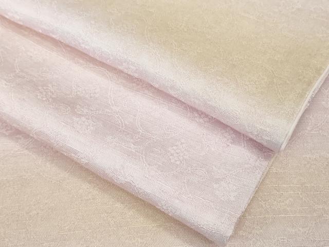 平和屋着物■極上　小紋　お召地　葡萄唐草地紋　暈し染め　薄桜色地　逸品　未使用　DZAA8910kh5