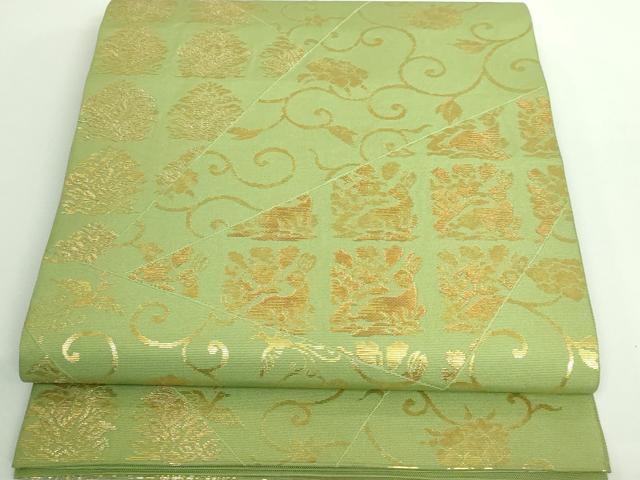 平和屋着物■極上　西陣　川島織物　六通柄　本袋帯　切嵌名物裂　金糸　逸品　DZAA8976kh5