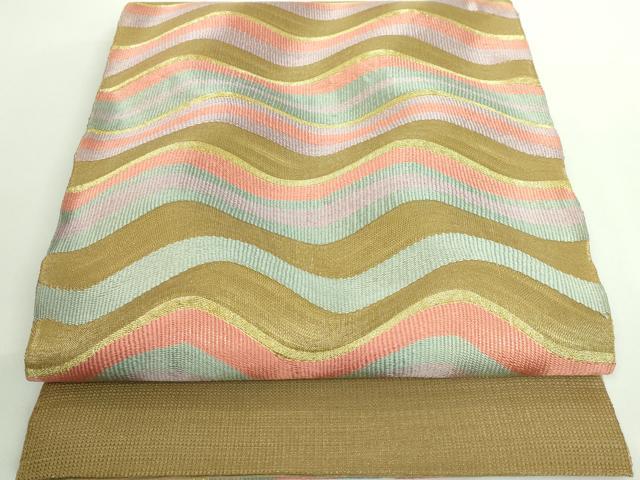 平和屋着物■極上　太鼓柄袋帯　組織　金糸　逸品　DZAA8978kh5