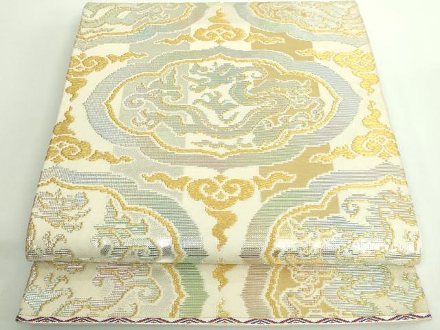 平和屋本店■最高級　龍村平蔵製　太鼓柄　本袋帯　金銀鈴鹿龍　金銀糸　逸品　DZAA8999kh5