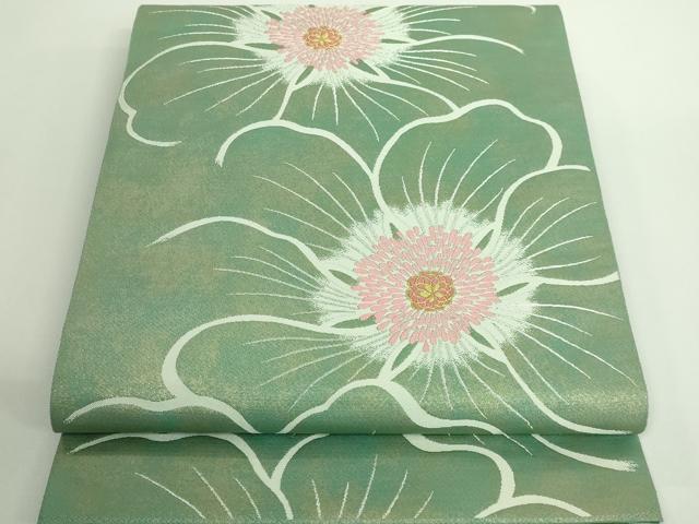 平和屋本店■最高級　人間国宝　北村武資　煌彩錦　六通柄袋帯　花　金銀糸　逸品　DZAA9020kh5