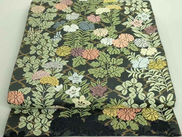 平和屋着物■極上 皇室・伊勢神宮御用 御御帯 山口美術織物 山口弘躬 太鼓柄袋帯 唐織 秋の三郷 金銀糸 千歳茶色地 逸品 DZAA9033kh5