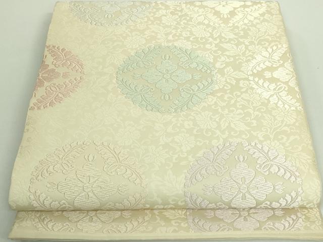 平和屋着物■極上　六通柄　本袋帯　唐織　花菱文　蒸栗色地　逸品　DZAA9037kh5