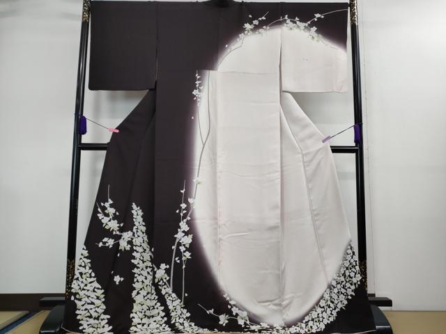 平和屋着物■極上　訪問着　友禅　枝菊　枝花　薄桜色地　暈し染め　ロング丈　逸品　DZAA9052kh5