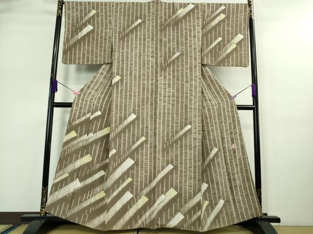 平和屋本店■極上　日本工芸会正会員　福村廣利　訪問着　杢目絞り　間道　逸品　DZAA9188kh5