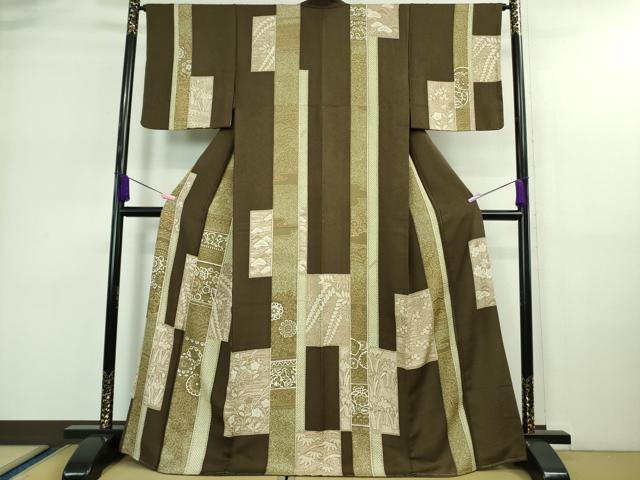 平和屋着物■極上　訪問着　駒刺繍　ろうけつ染め　色紙草花文　逸品　未使用　DZAA9194kh5