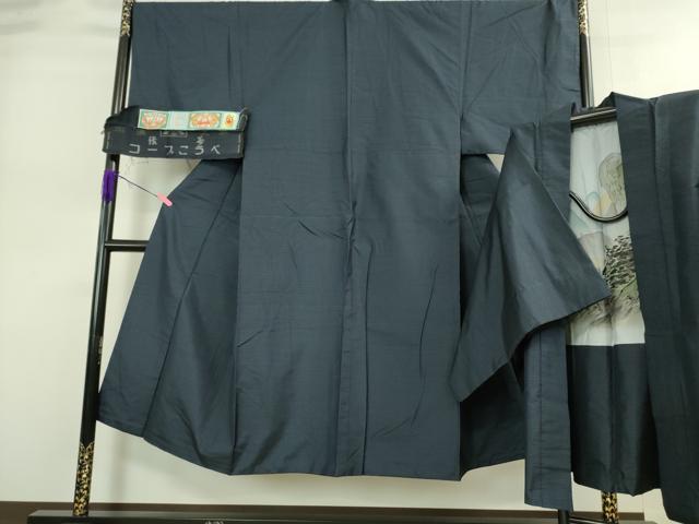 平和屋着物■極上　男性　本場大島紬　アンサンブル　古代染色純泥染　緑夢謹製　証紙付き　逸品　DZAA9209kh5