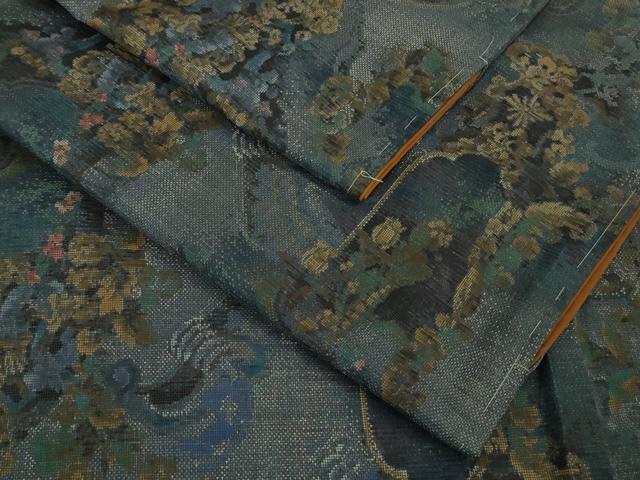 平和屋着物■極上　都喜ヱ門　本場大島紬　9マルキ　風景花文　藤絹織物謹製　逸品　未使用　DZAA9240kh5