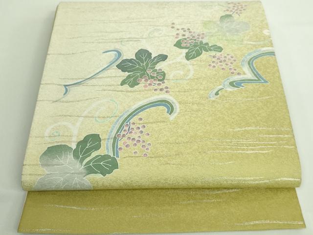 平和屋着物■極上　本加賀友禅作家　松島由美　太鼓柄袋帯　葡萄蔦の葉文　さが美扱い　逸品　DZAA9279kh5