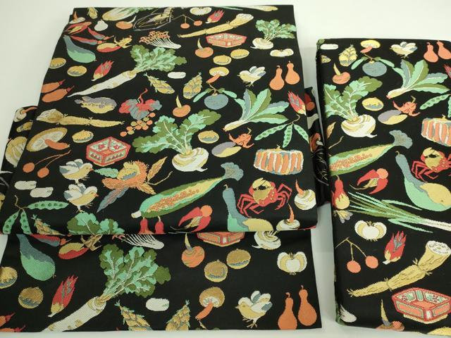 平和屋着物■極上　つけ帯　成り物　黒地　金糸　逸品　DZAA9345kh5