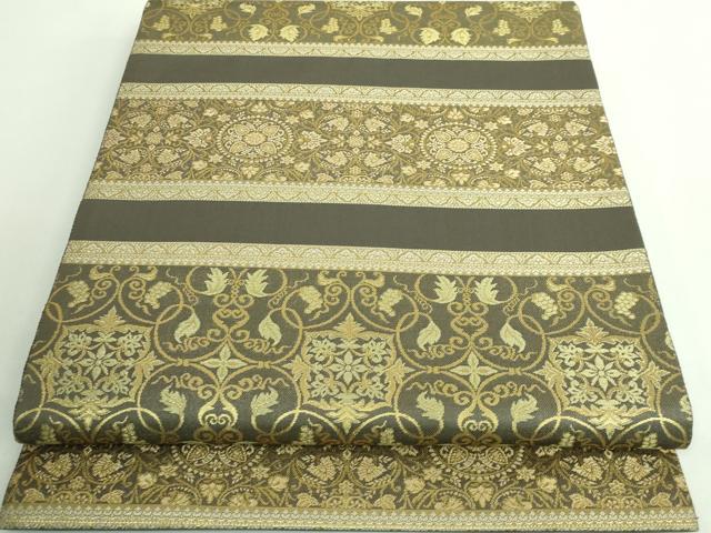 平和屋着物■極上　西陣織　陰山織物謹製　箔屋清兵衛　太鼓柄袋帯　名物裂間道　草木染　本金箔　逸品　DZAA9346kh5