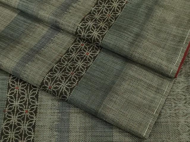 平和屋着物■極上　本場大島紬　9マルキ　七宝間道　逸品　未使用　DZAA9365kh5