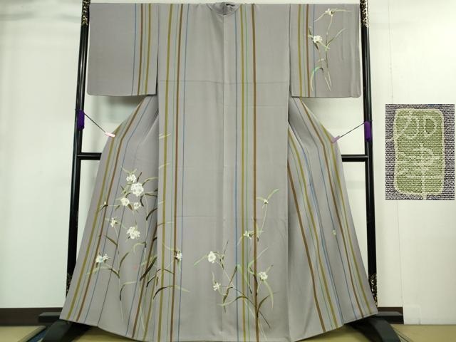 平和屋本店■極上　本加賀友禅作家　奥田勝将　訪問着　山百合　半色地　逸品　DZAA9368kh5