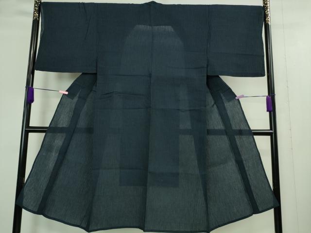 平和屋着物■極上　夏物　男性　上布　麻　色無地　濃藍色　逸品　DZAA9385kh5