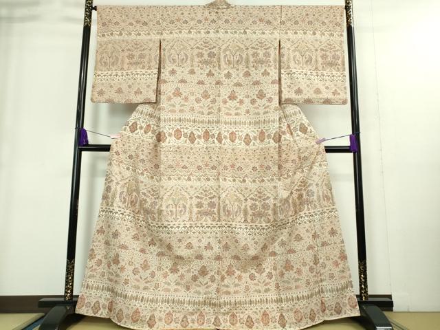 平和屋本店■極上　中国三大刺繍　スワトウ刺繍　汕頭刺繍　訪問着　樹下双鳥更紗花文　逸品　DZAA9411kh5