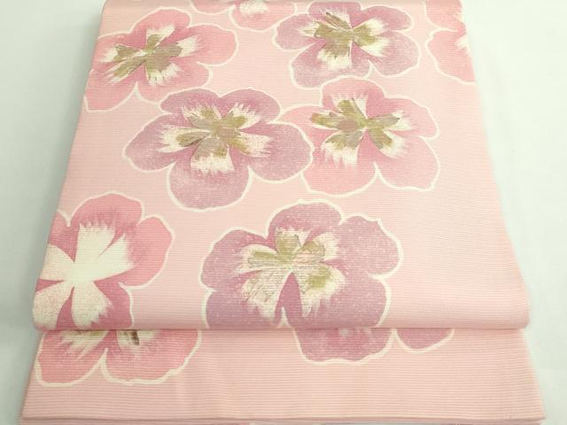 平和屋着物■極上　夏物　絽塩瀬　全通柄袋帯　舞花文　金銀彩　逸品　DZAA9484kh5