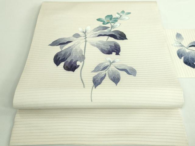 平和屋着物■極上　夏物　下川響　絽塩瀬　九寸名古屋帯　手描き　花のひびき　金彩　逸品　DZAA9486kh5