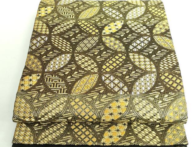 平和屋着物■極上　創業280年　誉田屋源兵衛　六通柄袋帯　スリーシーズン帯　七宝文　金銀糸　さが美扱い　逸品　DZAA9491kh5