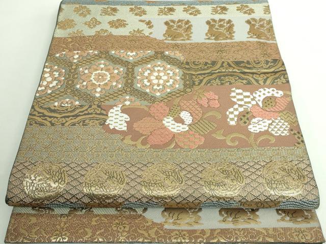 平和屋着物■極上　西陣　川島織物　六通柄　本袋帯　唐織　名物裂　金糸　逸品　DZAA9500kh5