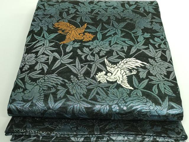 平和屋着物■極上　両面　太鼓柄袋帯　唐織　桐竹鳳凰文　御印七宝文　金銀糸　逸品　DZAA9502kh5