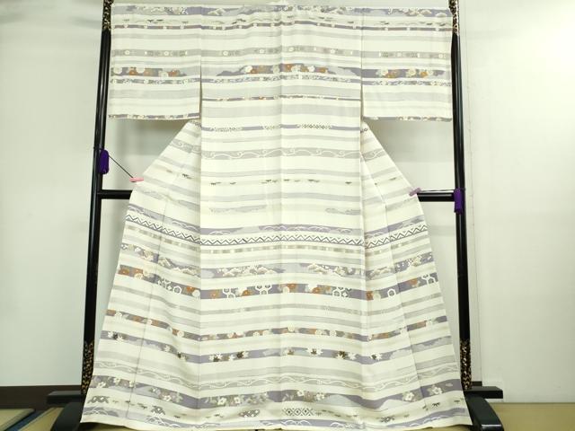 平和屋本店■極上　創業460年・千總　訪問着　駒刺繍　吉祥花松文　象牙色地　金彩　逸品　DZAA9553kh5