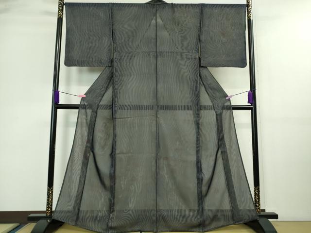 平和屋着物■極上　訪問着　無双　紗袷　紗×紗　草花文　濃藍色地　銀彩　逸品　未使用　DZAA9609kh5