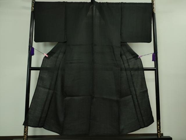 平和屋着物■極上　夏物　男性　上布　キングサイズ　麻　黒地　逸品　DZAA9639kh5