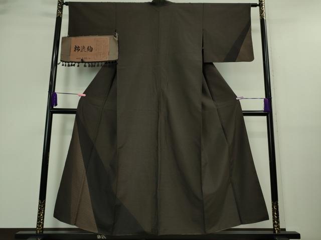 平和屋着物■極上　伝統工芸士　根津義一　柿渋紬　訪問着　切嵌　証紙付き　逸品　DZAA9664kh5