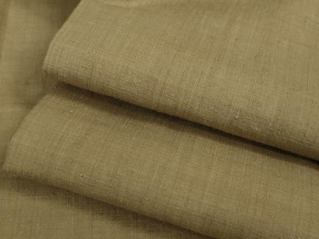 平和屋本店■極上　本場結城紬　重要無形文化財　色無地　枯色　逸品　DZAA9668kh5